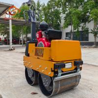 China Compact Walk Behind Road Roller Double Drum Vibratory Road Roller SVH60M fficient Asphalt for sale