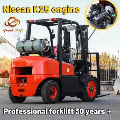 China New 3 Ton Forklift with Nissan K25 Engine and Dual Fuel System for Industrial Material Handling for sale
