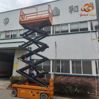 China Automatic Self Brake System Scissor Lift SSL-12HD Aerial Work Platform 90 Degrees Flexibility Steering Wheel for sale