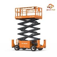 China SSL-12RT Aerial Work Platform Scissor Lift Integrated Pipeline Assembly 40% Gradeability Easy Passing Design for sale