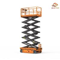 China SSL-14HD Scissor Lift Aerial Work Platform Automatic Self Brake System Collision Avoiding Design 260kg Payload for sale
