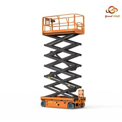 China SSL-14HD Scissor Lift Aerial Work Platform Automatic Self Brake System Collision Avoiding Design 260kg Payload for sale