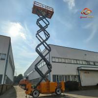 China SSL-16RT Rough Terrain Scissor Lift Aerial Work Platform 40% Gradeability One Click Outrigger Leveling for sale