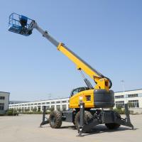 China STL-19J Telescopic Boom Lift Aerial Work Platform 50KG Load and Hydraulic Automatic Leveling for sale