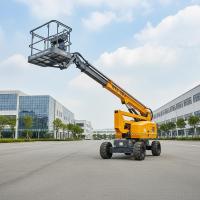 China STL-19J Telescopic Boom Lift Aerial Work Platform 50KG Load and Hydraulic Automatic Leveling for sale