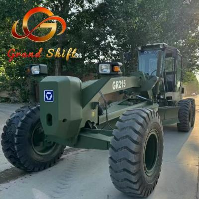 China Second-Hand XCMG GR215 Motor Grader 160 kW Comins Engine 5-25 Tires 3965X610 mm Blade for sale