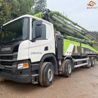 China Zoomlion 56m Boom Pump Truck with 180 m³/h Output and Scania P450 Chassis for sale