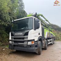 China Zoomlion 56m Boom Pump Truck with 180 m³/h Output and Scania P450 Chassis for sale