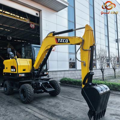 China Chinese Brand TZ60W New Wheeled Hydraulic Excavator with 60kg 35.9kW 0.18m³ Bucket Capacity for sale