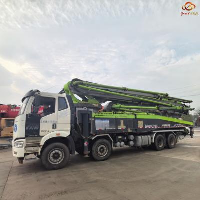 China Zoomlion 56m Boom Reach Concrete Pump Truck With 180 M³/H Output On FAW J6P Chassis for sale