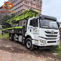 China Used Zoomlion 43X-5RZ Concrete Pump Truck with 43m Boom, 606 Pump Working Hours, and Twin-Cylinder Hydraulic Pump for sale