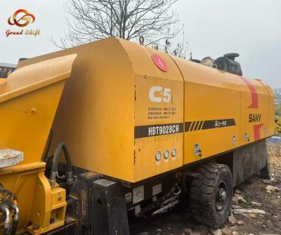 China SANY HBT9028CH  Diesel Trailer Mounted Concrete Pump with 2 × 180 kW rated power for sale