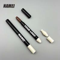 China New Cosmetic Packaging 4g White Pink Chapstick Lipstick Pen Plastic Tube With Chipper And Cotton Brush for sale