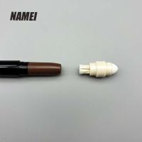 China New Cosmetic Packaging 4g White Pink Chapstick Lipstick Pen Plastic Tube With Chipper And Cotton Brush for sale