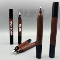 China Wholesale 2 In 1 Eyebrow Pencil And Eyeliner Customize Printing Empty Eyebrow Pencil And Eyeliner Tube Container for sale