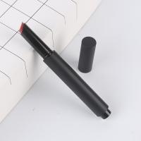 China Compressible Round matte black lip balm lipstick tubes container for makeup tubes for sale