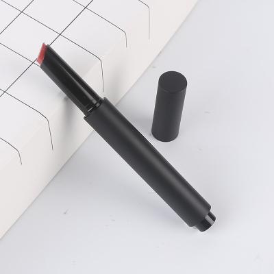 China Compressible Round matte black lip balm lipstick tubes container for makeup tubes for sale