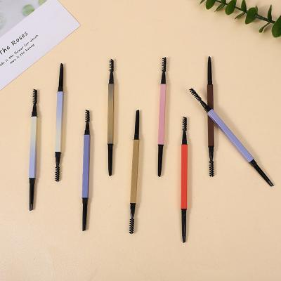 China Wholesale Customized Private Logo Design Double-headed Slim Tube Eyebrow Pen container with Brush from Factory for sale