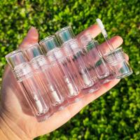 China custom lip gloss tubes transparent cosmetic container pen lip gloss tubes with brush lip gloss tubes wholesale for sale