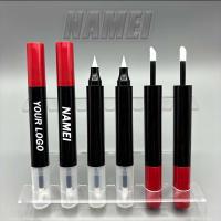 China 2 In 1 Liquid Eye Shadow Tube Empty Plastic Eyeliner Tube With Wand Custom Logo Cosmetic Packaging for sale