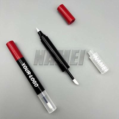 China 2 In 1 Liquid Eye Shadow Tube Empty Plastic Eyeliner Tube With Wand Custom Logo Cosmetic Packaging for sale