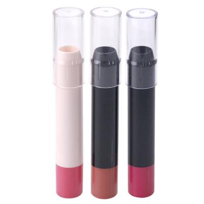 China Logo printing white black round shaped empty lip balm blush container foundation concealer stick tube for sale