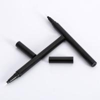 China Cosmetic packaging material for thin Eyeliner pen thin liquid Eye line pencil with steel beads empty black container for sale