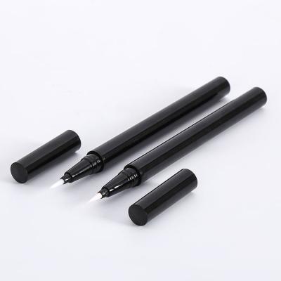 China Cosmetic packaging material for thin Eyeliner pen thin liquid Eye line pencil with steel beads empty black container for sale