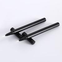 China Cosmetic packaging material for thin Eyeliner pen thin liquid Eye line pencil with steel beads empty black container for sale