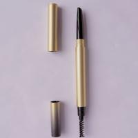 China Custom Waterproof  Auto Eyebrow Pencil With Brush Silk Screen Printing for sale