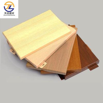 China 100mm Exterior Aluminium Cladding Panels Brown Wood Grain Aluminum Wall Panels 1-4mm Thickness for sale