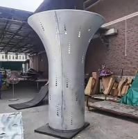 China White Flared Aluminum Column Cladding 2.5mm for Malls Hotels Custom Perforation Engraving for sale