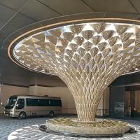 China Custom Shaped Aluminum Veneer Column Cladding for Hotel Atrium 2mm Thickness Perforated Carved Options for sale