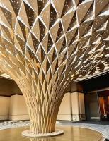 China Custom Shaped Aluminum Veneer Column Cladding for Hotel Atrium 2mm Thickness Perforated Carved Options for sale