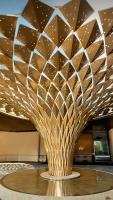 China Custom Shaped Aluminum Veneer Column Cladding for Hotel Atrium 2mm Thickness Perforated Carved Options for sale