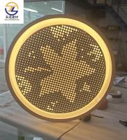 China 3.0mm Rose Gold Round Aluminum Single Panel Light Box with Maple Leaf Pattern for sale