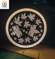 China 3.0mm Rose Gold Round Aluminum Single Panel Light Box with Maple Leaf Pattern for sale