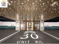 China 2.0-2.5mm Perforated Aluminum Ceiling Panels Wood Grain Rose Gold Custom Patterns for Commercial Spaces for sale