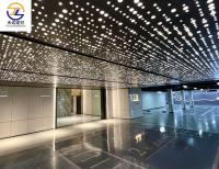 China 2.0-2.5mm Carved Aluminum Ceiling Panels Rose Gold Wood Grain Finish CNC Laser Engraving for sale