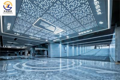 China 2.0-2.5mm Carved Aluminum Ceiling Panels Rose Gold Wood Grain Finish CNC Laser Engraving for sale