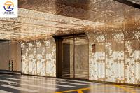 China 2.0-2.5mm Carved Aluminum Ceiling Panels Rose Gold Wood Grain Finish CNC Laser Engraving for sale