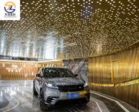 China 2.0-2.5mm Carved Aluminum Ceiling Panels Rose Gold Wood Grain Finish CNC Laser Engraving for sale