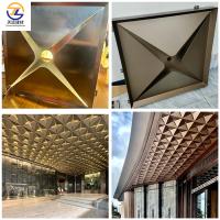 China 3.0mm Fluorocarbon Coated Bronze Aluminum Ceiling Panels for Hotel Entrance Decoration for sale