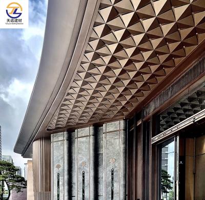 China 3.0mm Fluorocarbon Coated Bronze Aluminum Ceiling Panels for Hotel Entrance Decoration for sale