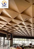 China 2.5mm Triangular Wood Grain Aluminum Veneer Ceiling Custom Length 6000mm for sale