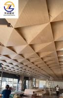China 2.5mm Triangular Wood Grain Aluminum Veneer Ceiling Custom Length 6000mm for sale