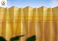China Fluorocarbon Painted Golden Perforated Aluminum Veneer 2.5mm for Door Head Decoration for sale