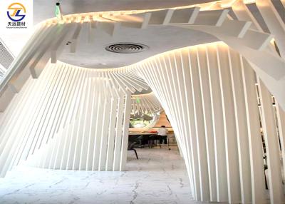China Custom Curved Aluminum Square Tube Ceiling 0.5-3.0mm Thickness Fireproof Moisture-Proof Decorative Batten for sale