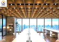 China Wood Grain Large Format Aluminum Grilles Square Tubes 100-300mm Width 8-12m Length Ceiling for sale