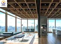 China Wood Grain Large Format Aluminum Grilles Square Tubes 100-300mm Width 8-12m Length Ceiling for sale
